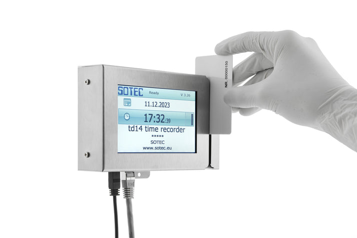 SOTEC TD14 time recording system | Magnetic card reader | Back office ...